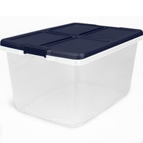 Home Logic 29 Qt. Latch Lid Storage Tote Clear/White 6/Pack (7102 ...