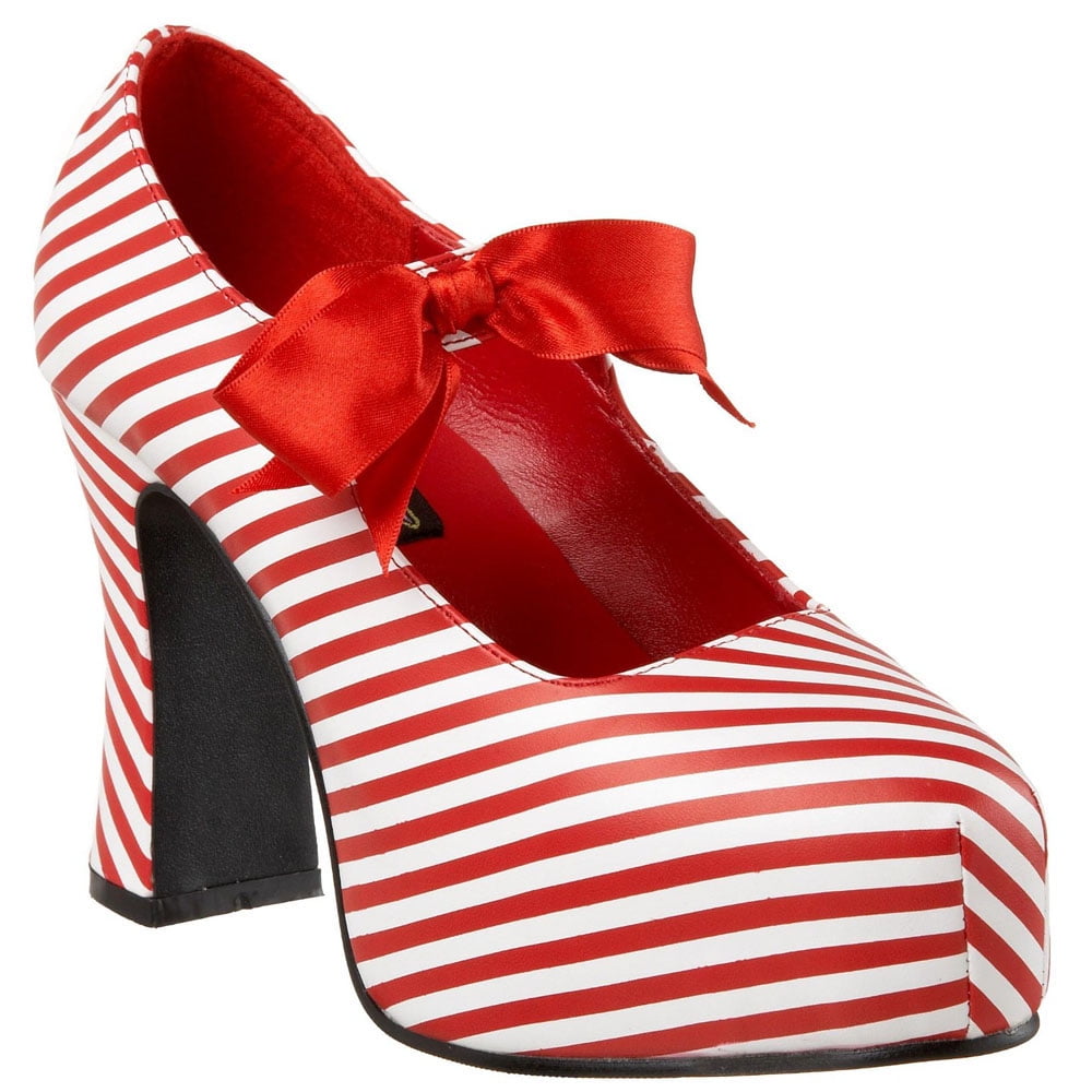 CANDYCANE-48 4" Heel Concealled Platform Candy Cane Pump Santa's Helper ...