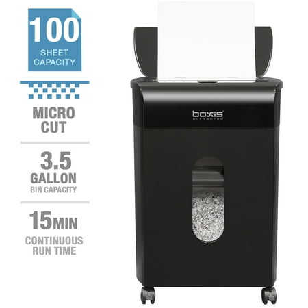 Boxis AF100D Autoshred 100-Sheet Autofeed Micro-cut Shredder | Walmart ...