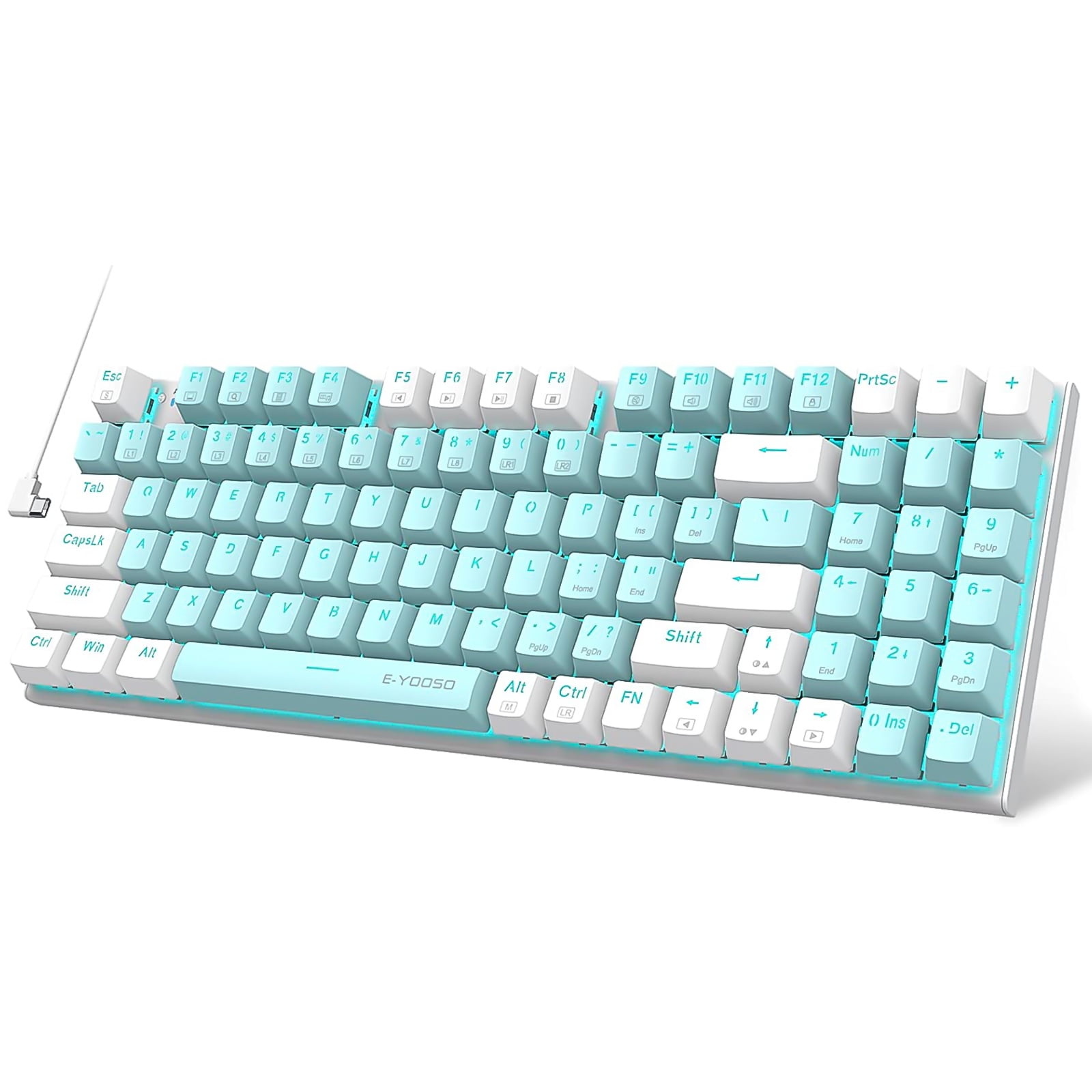 E-YOOSO Mechanical Keyboard, Wired Compact Computer Keyboard, Backlit ...