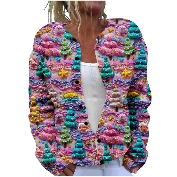 lcziwo Womens Christmas Cardigan Sweater,Christmas Sweaters for Women ...
