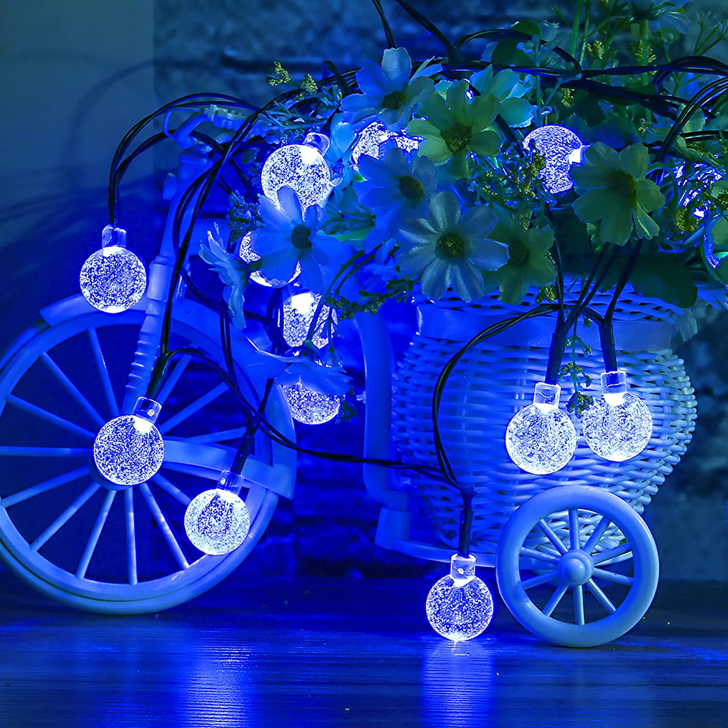 2Pack Outdoor Patio Light Globe,IP67 Waterproof 21Ft 40LED Battery ...