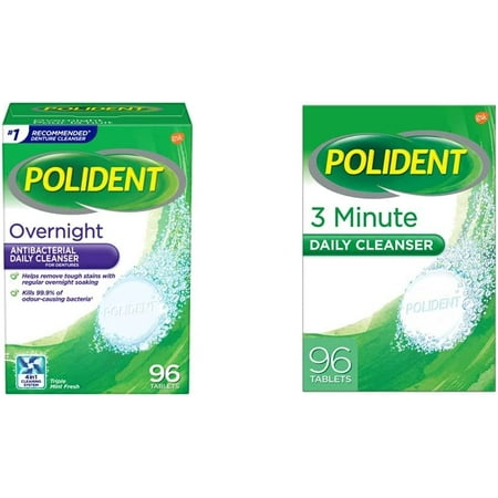 XBRW Overnight Daily Denture Cleanser, 4 in 1 Cleaning System, Stain ...