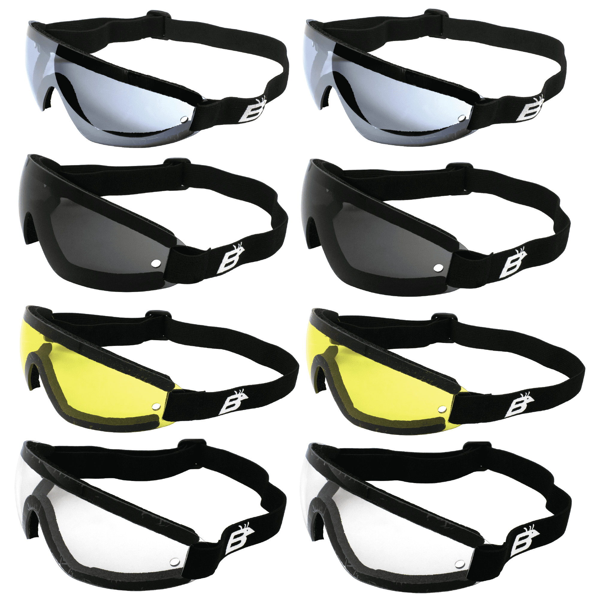 8 Skydive Sky Diving Goggles Clear Smoked Blue and Yellow - Walmart.com
