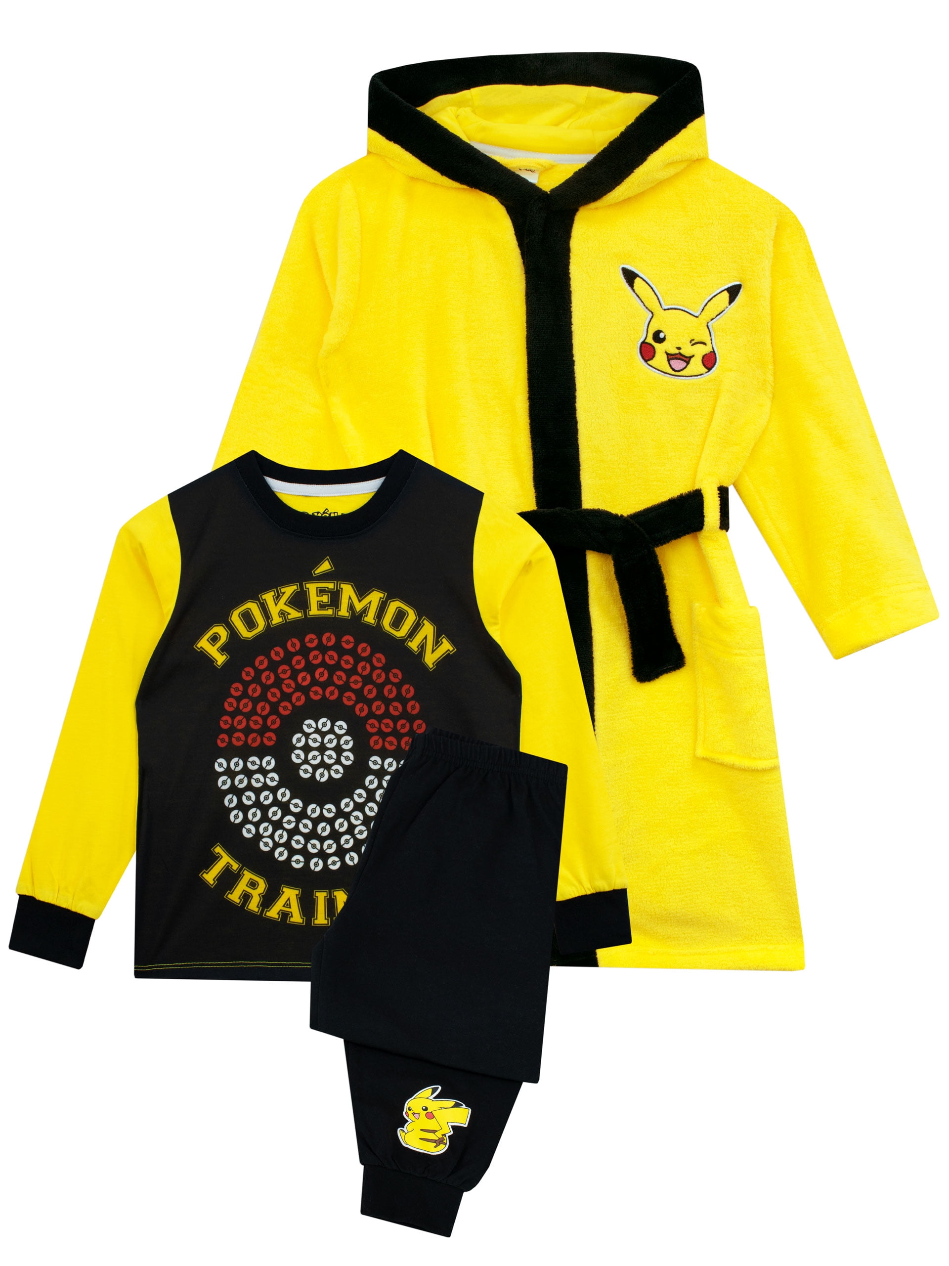 Pokemon Bathrobe And Pajamas Set Yellow Sizes 6-14 - Walmart.com