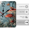 RKSupls 10×10inch Square Silent Wall Clock Wooden Frame, Mushroom ...