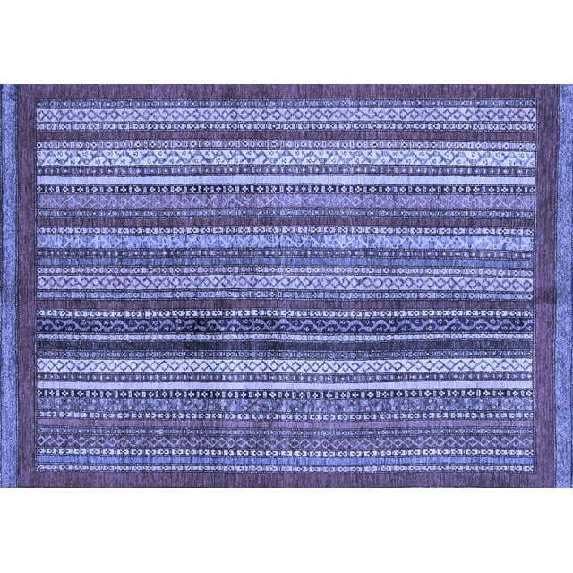 Ahgly Company Indoor Rectangle Abstract Blue Modern Area Rugs, 8' x 10 ...