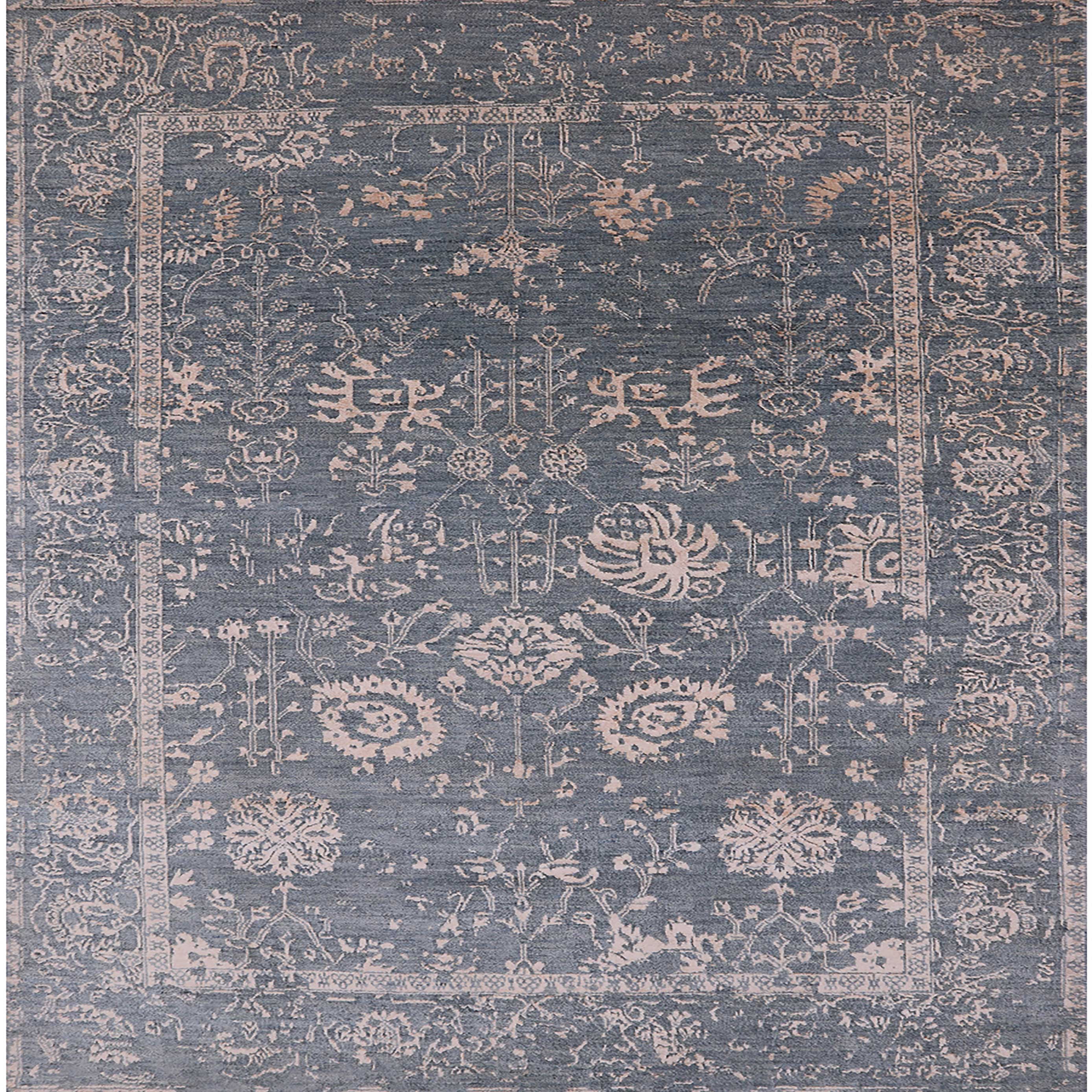 Ahgly Company Indoor Square Mid-Century Modern Dark Gray Oriental Area ...