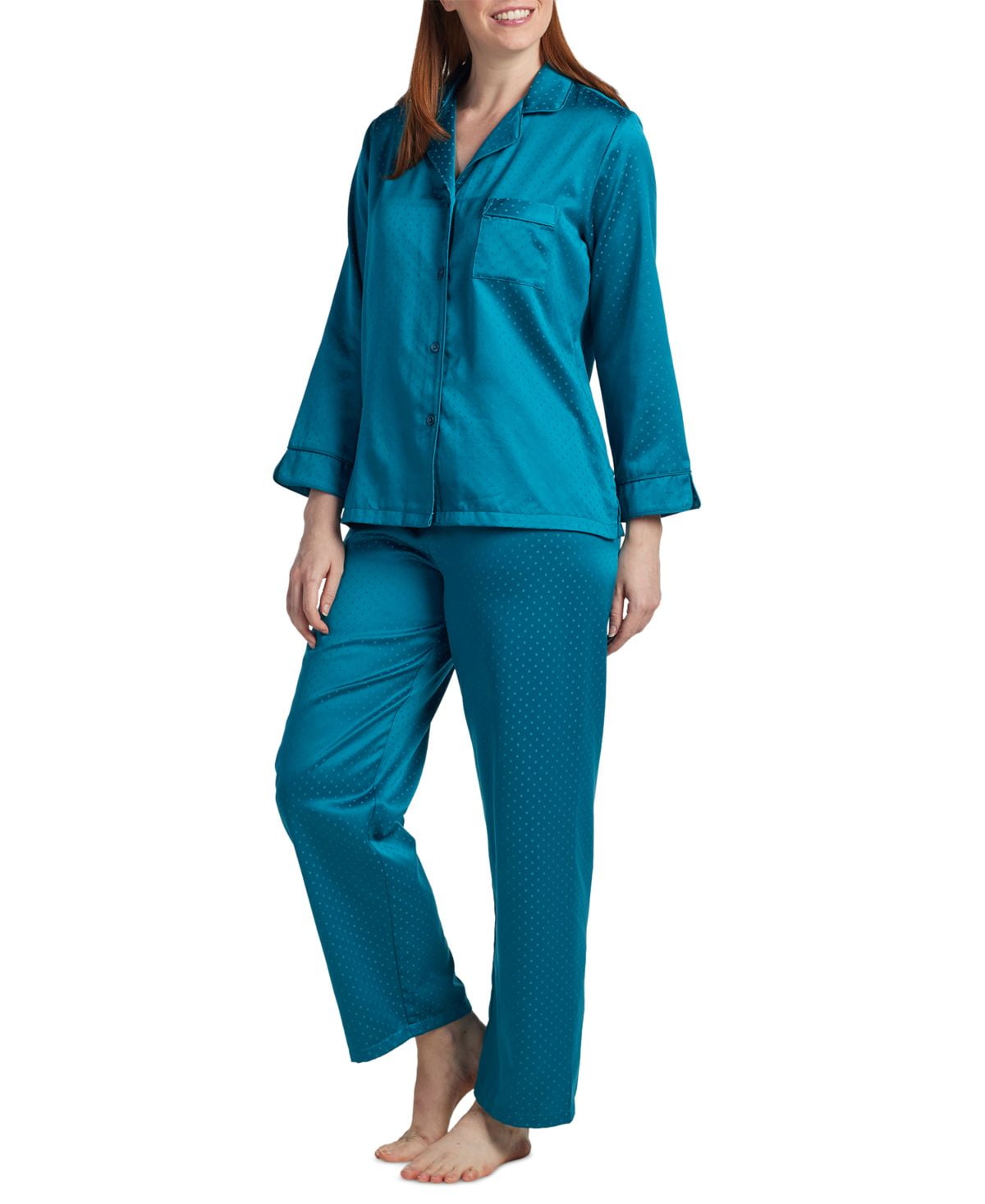 Miss Elaine Womens Petite Notched-Collar Pajamas Set - Walmart.com