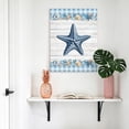Blue Anchor Coastal Canvas Wall Art for Living Room, Summer Starfish ...