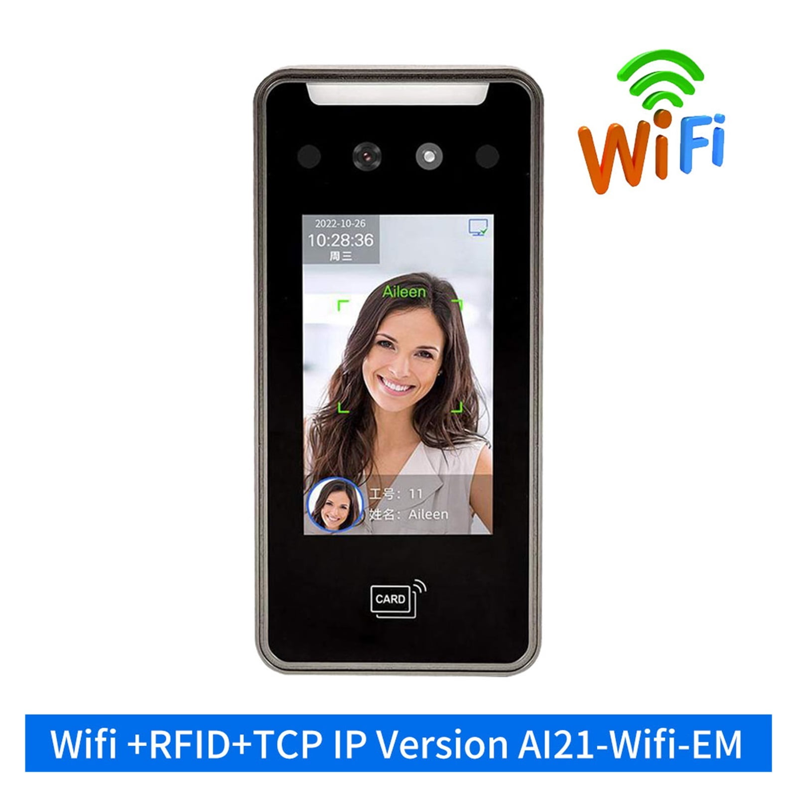 TCP/IP AI Face Recognition Time Attendance Access Control Machine RFID Card Reader Electric ...