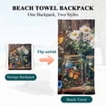 Butterfly Floral 2-in-1 Beach Towel Backpack,Quick Dry Beach Towel ...