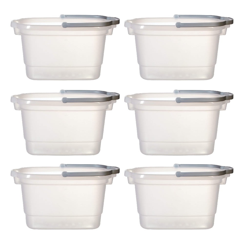 Casabella 4 Gallon Bucket Plastic Clear, 6 Pack - Walmart.com