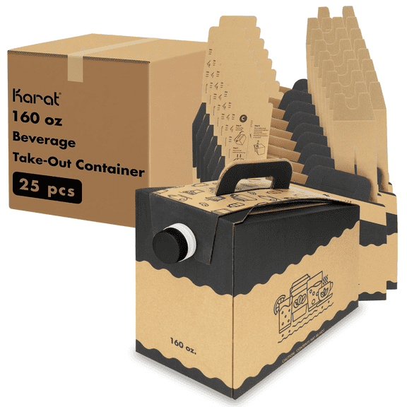 Karat Disposable 76 fl oz Kraft Paper Food Storage Containers for ...