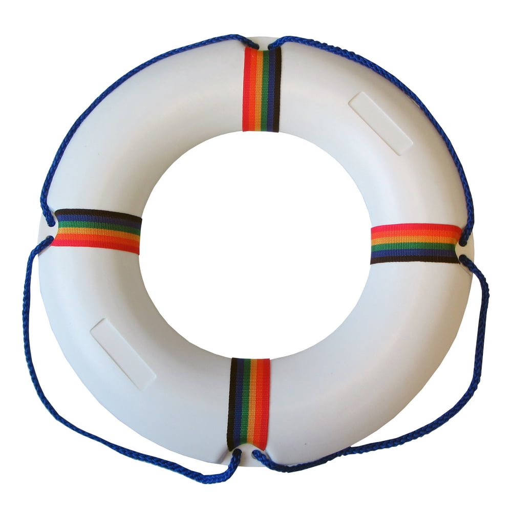 Plastic Ring Buoy for Swimming Pools 21 inch with Perimeter Rope ...