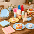 Multicolor Irregular Pastel Party Supply Set for 48 Guests, Includes ...