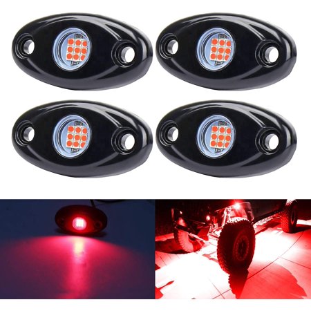 Red LED lights - 4 neon 12 V bulbs - Waterproof - For underbody ...