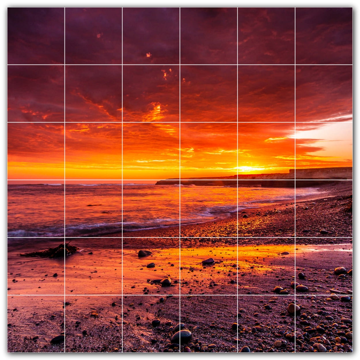Picture-Tiles.com: Sunset Ceramic Tile Wall Mural WAL500979-66XL. 72"W ...
