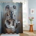 Bathroom Shower Curtain Cute Koala Sitting on The Toilet Waterproof ...