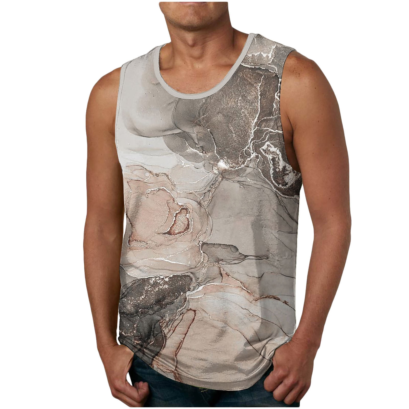 Click here for Qertyioot Men Casual Fashion Printing Sleeveless P... prices