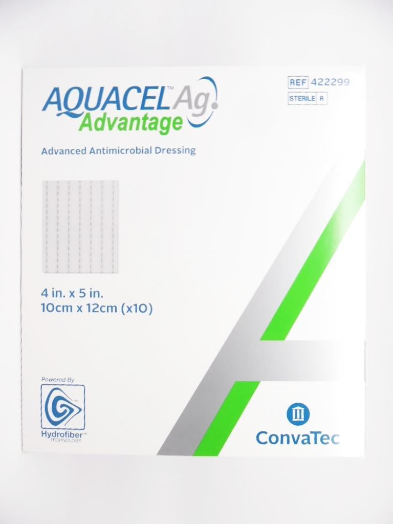 ConvaTec Aquacel Ag Advantage Advanced Antimicrobial Dressing 4"x5 ...