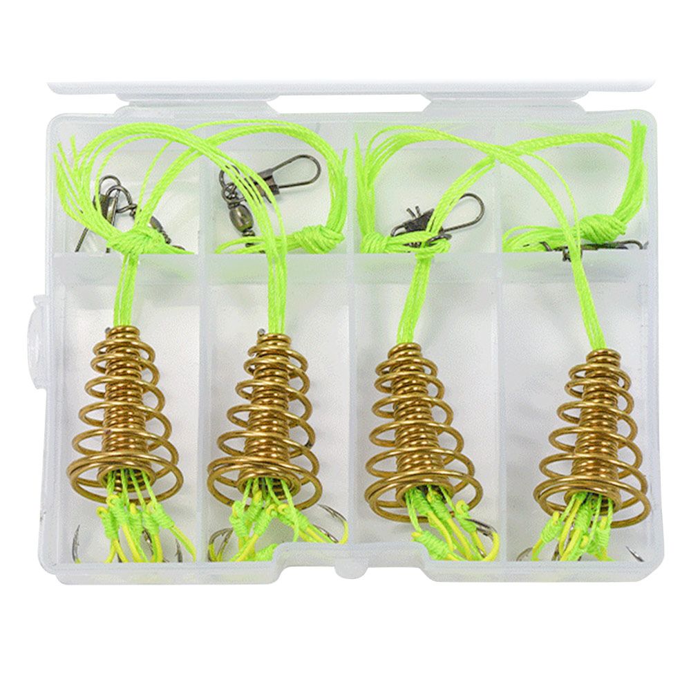 DIY Cage Sharp Trap Feeder Stainless Steel Springs Fishing Hook Fishing ...