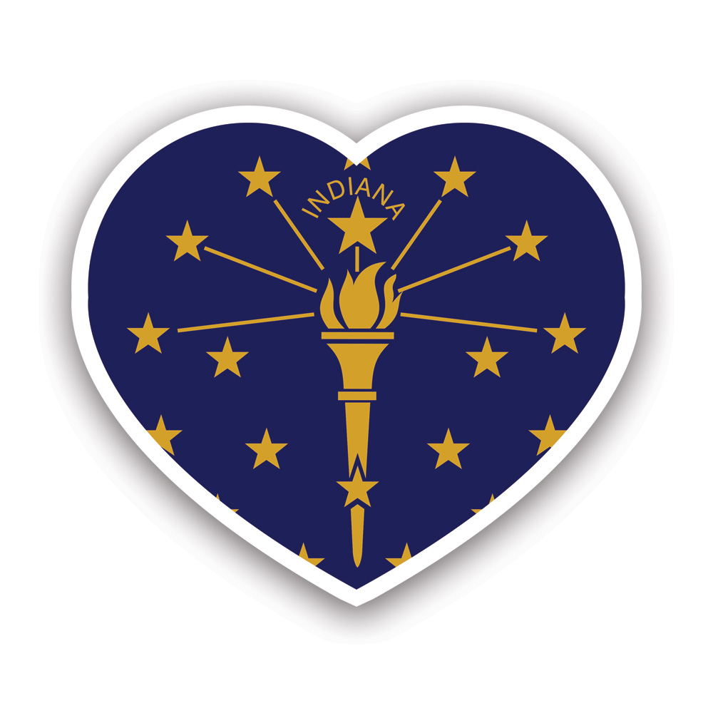 Indiana Heart Sticker Decal - Self Adhesive Vinyl - Weatherproof - Made ...