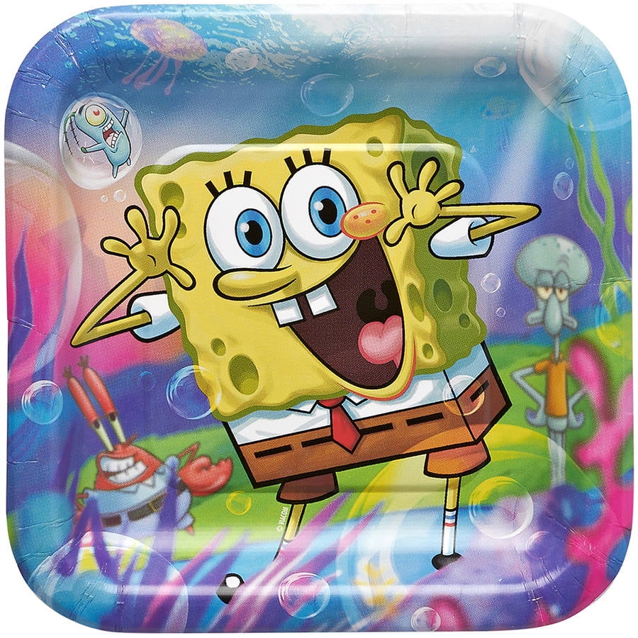 7" SpongeBob SquarePants Square Paper Party Plate, 8ct - Walmart.com