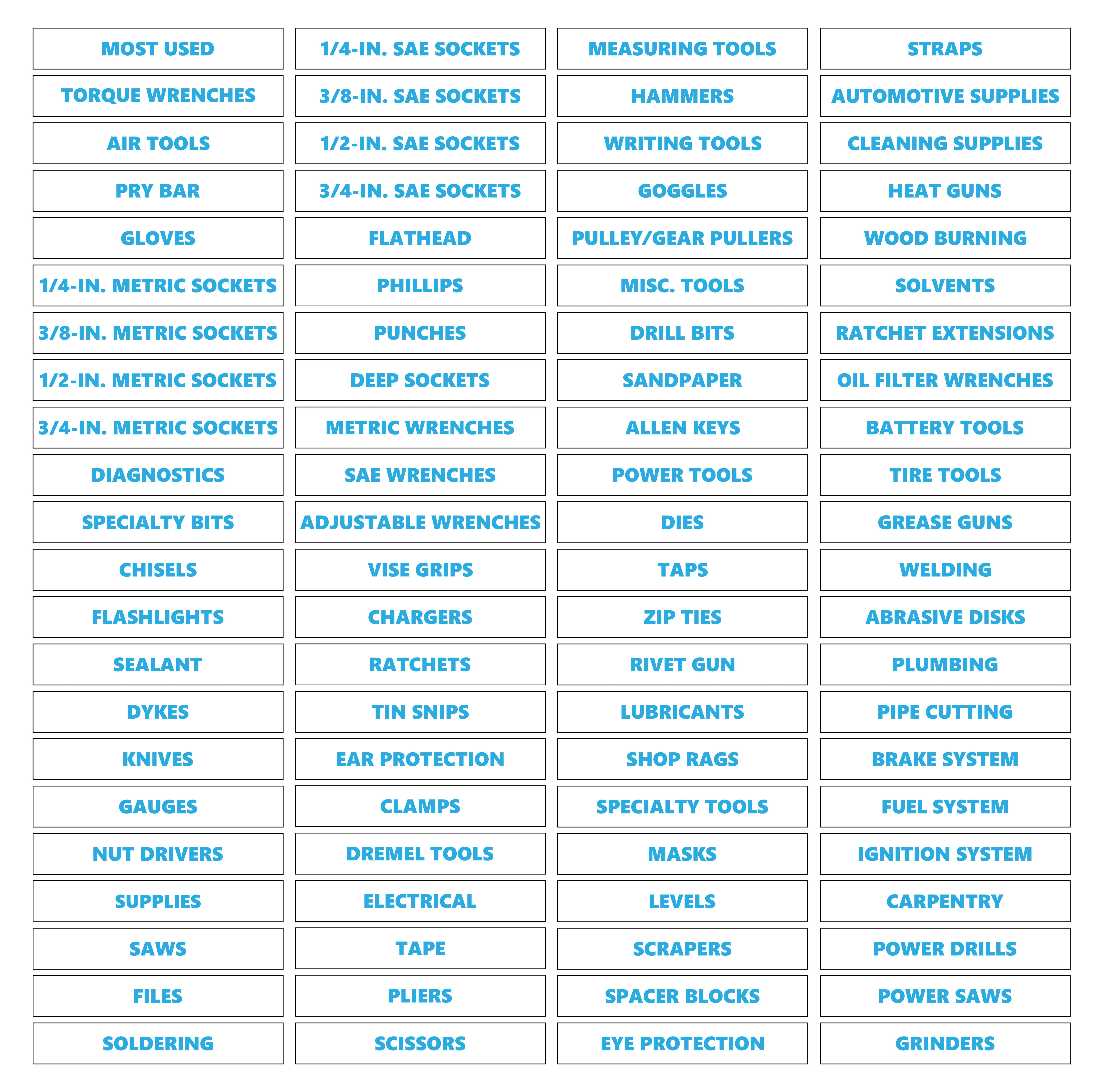 Toolbox Organizational Magnetic Labels Premium Set by DCM Solutions ...
