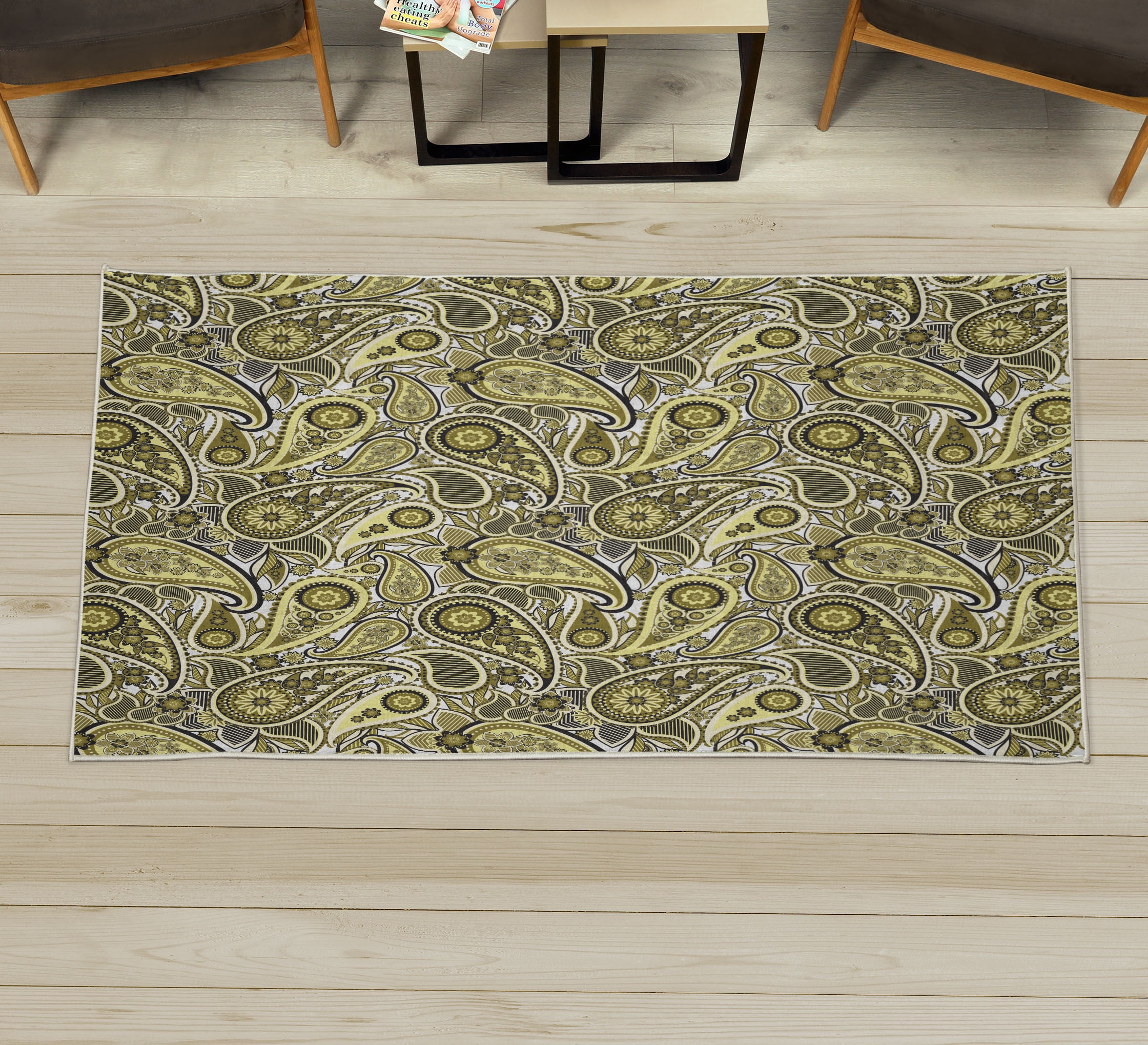 Mandala Decorative Rug, Iranian Pattern Traditional Paisley Design ...