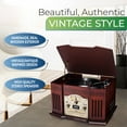 ClearClick Vintage Stereo, 3-Speed Turntable, CD, Cassette, Bluetooth ...
