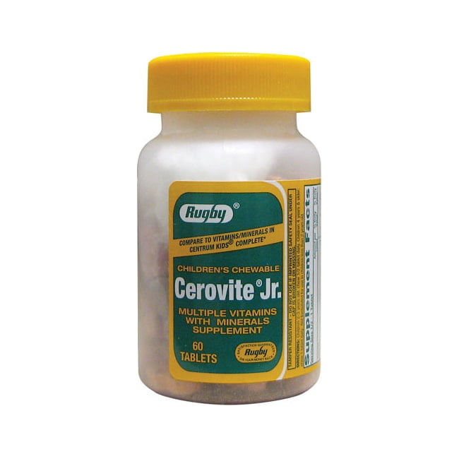 Rugby Cerovite Jr. Children's Chewable 60 Tabs - Walmart.com