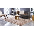 Rugs.com Botanical Shag Collection Rug – 5' x 8' Light Brown Shag Rug ...