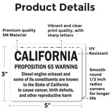 (2 Pack) California Proposition 65 Warning Decal - Diesel Exhaust OSHA ...