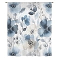 Blue Spring Floral Sheer Curtains 54 Inch Length, Light Filtering Voile ...