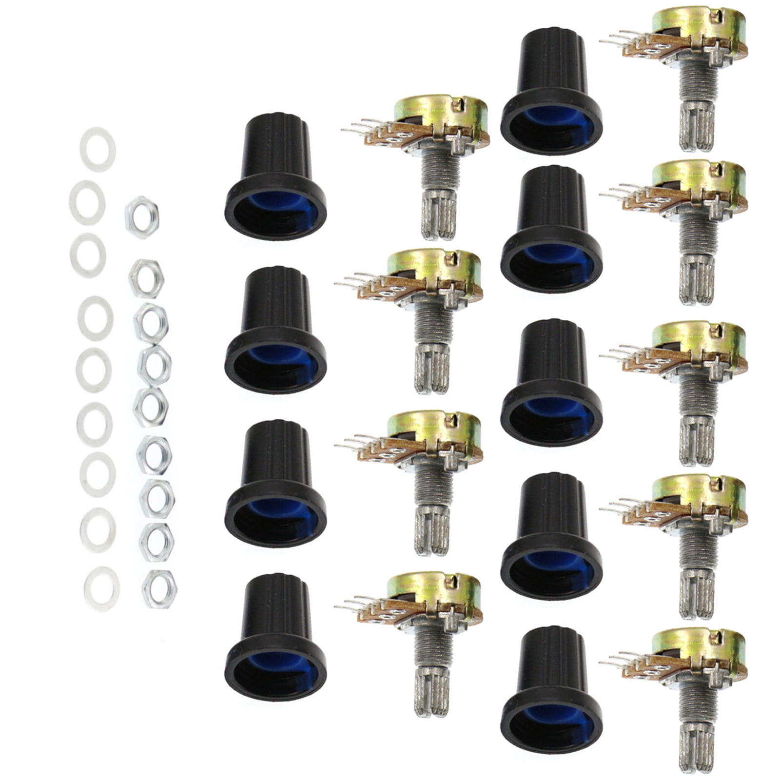 9Pack WH148 500K Ohm Variable Resistors Single Rotary Carbon Film ...