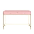 Ottey Writing Desk in Pink High Gloss & Gold Finish - Walmart.com