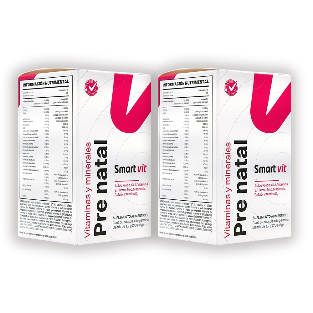 ANAHUAC Paquete de dos Pre natal vitaminas y minerales 60 capsulas ...