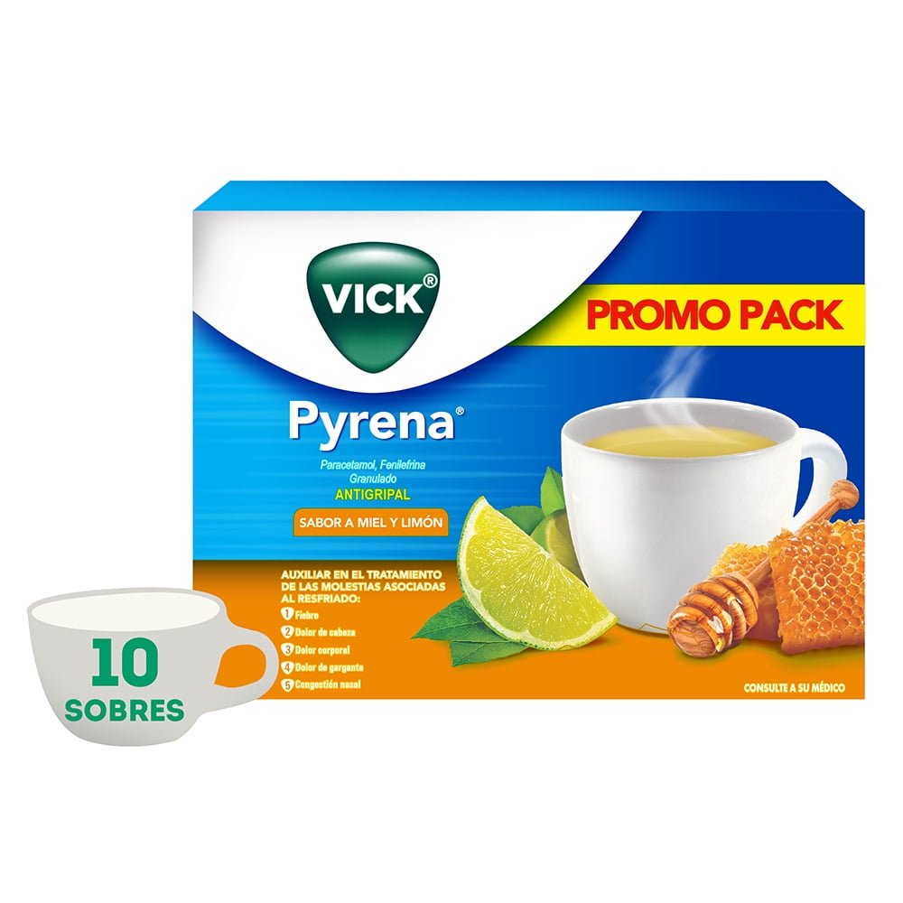 Té antigripal Vick Pyrena Alivio y confort para los síntomas de la ...