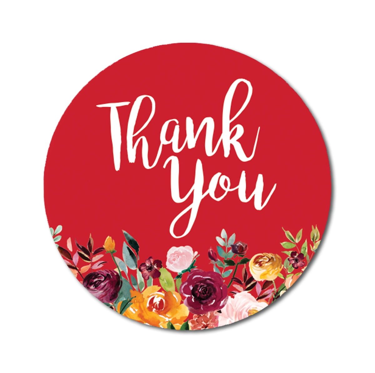 Darling Souvenir Botanical Floral Border 1.6 Inches Red Round Non ...