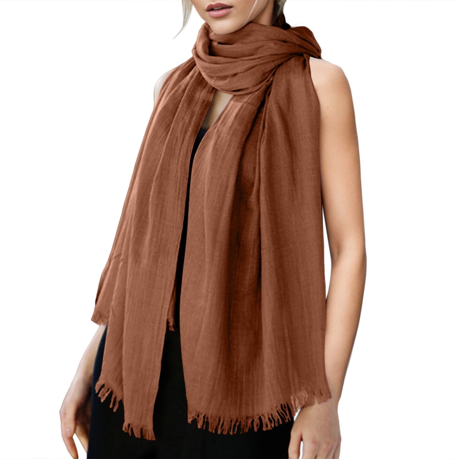 Click here for Hnmkiu Womens All Season Solid Linen Beach Scarf L... prices