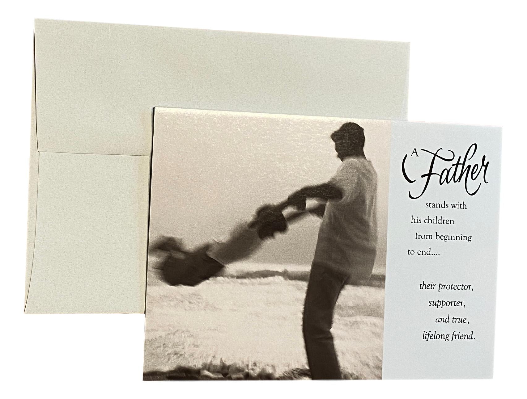 Father's Day Greeting Card - A Father stands with his children from ...