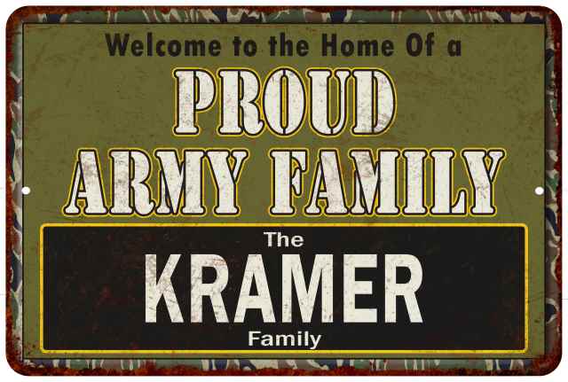 Kramer Proud Army Family Gift 8x12 Metal Sign 208120023474 - Walmart.com