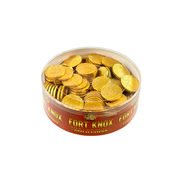 Fort Knox Milk Chocolate 1.5-inch Coins Gold Foil, 2 lb Tub - Walmart.com