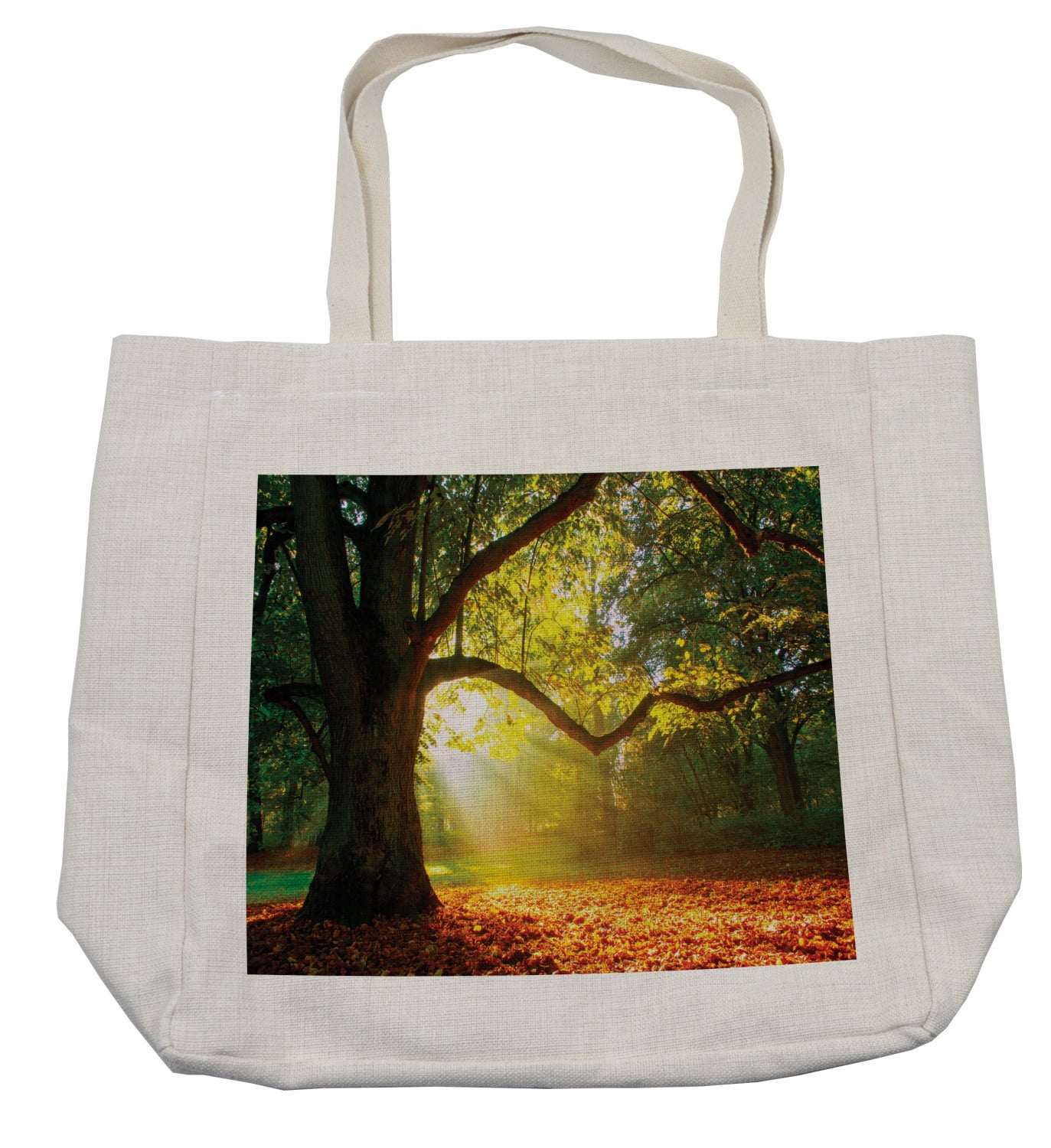 Leaves Shopping Bag, Majestic Mighty Oak Tree with Largely Broader ...