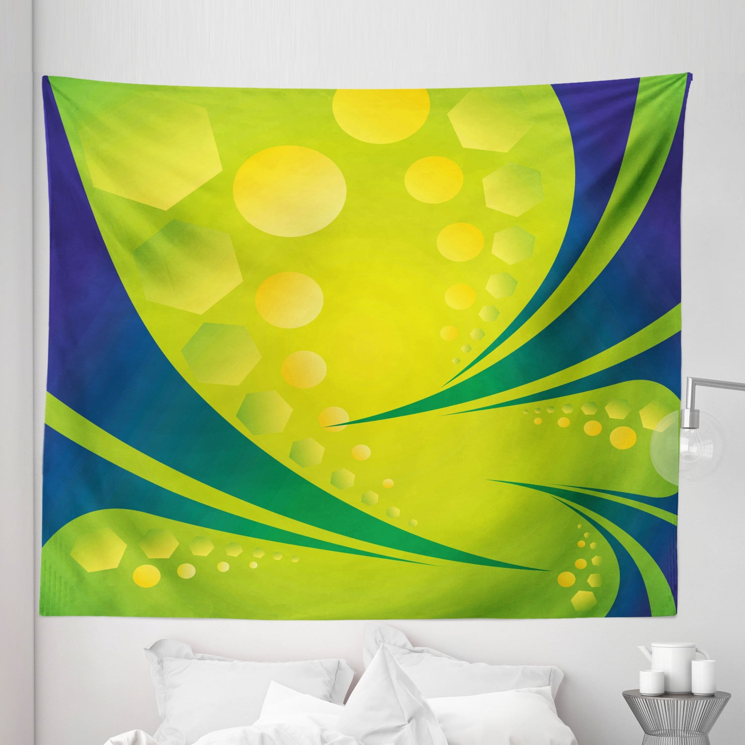 Brazil Tapestry, Vivid Vibrant Brazil Flag Colored Image Geometrical ...