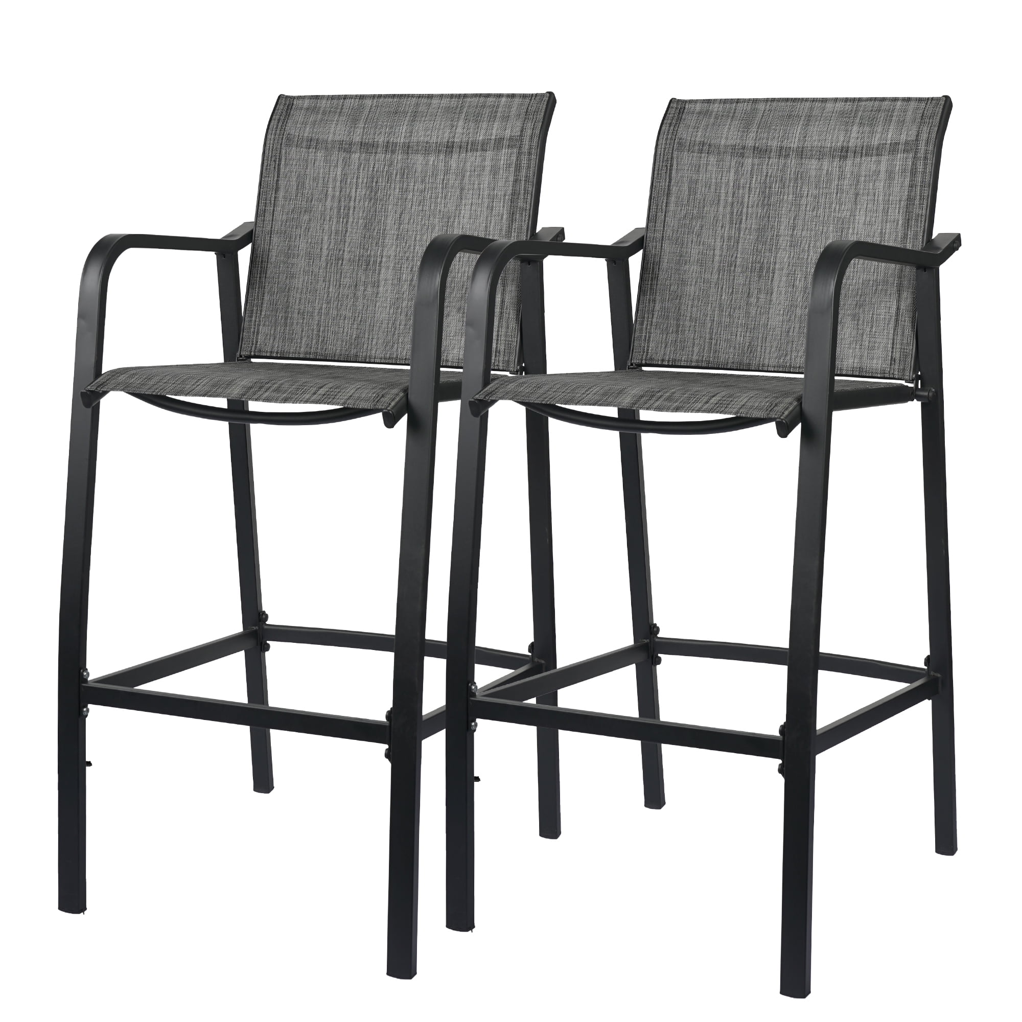 Sundale Outdoor Bar Stools Set of 2 Patio Textilene Patio Bar Height ...