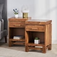 GDF Studio Lindale Boho Handmade Acacia Wood Nightstand, Set of 2 ...