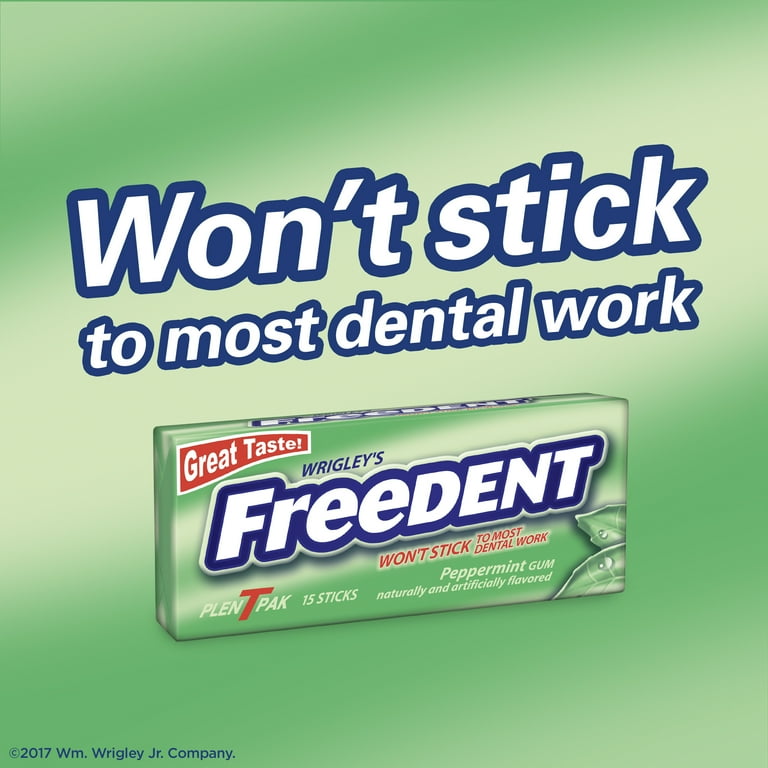 Wrigley's Freedent, Peppermint Chewing Gum, Single Pk, 40% OFF