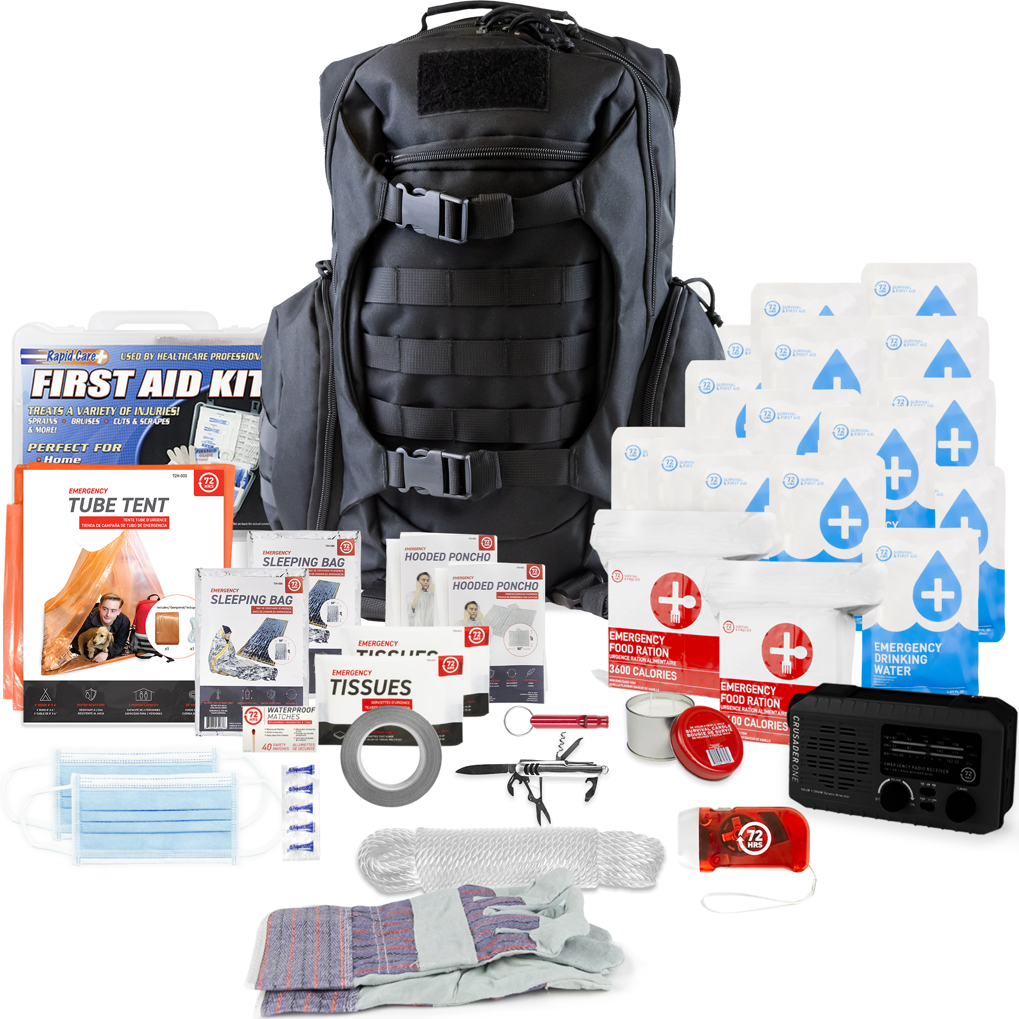 72 HRS Deluxe Emergency Preparedness Kits - 3 Day Survival Backpack or ...